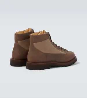 Brunello Cucinelli Suede-trimmed Lace-up Boots