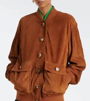 Valentino Garavani Caban Suede Bomber Jacket - Brown
