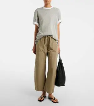 LESET Kyoto Cotton Wide-leg Pants