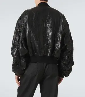 Rick Owens Leather Bomber Jacket - Black