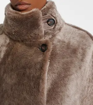 Brunello Cucinelli Shearling Wrap Coat - Grey