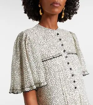 MARANT ETOILE Polka Dot Cotton Mini Dress - White
