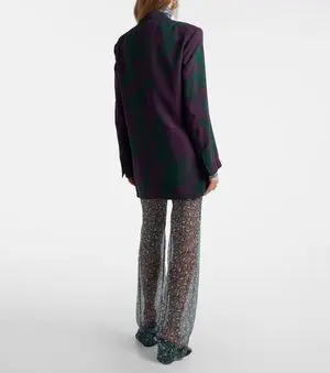Dries Van Noten Printed Sheer Silk Wide-leg Pants