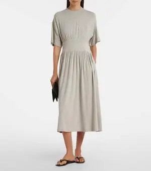 TOTEME Gathered Midi Dress - Grey