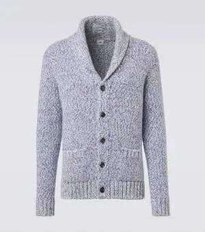 Eleventy Wool And Cashmere-blend Cardigan - Blue