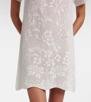 Chloé Pointelle Scalloped Minidress - White