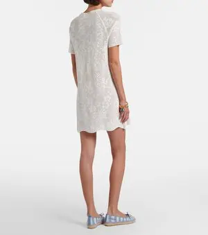 Chloé Pointelle Scalloped Minidress - White