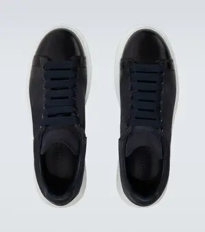 Alexander McQueen Oversized Suede-trimmed Leather Sneakers - Blue
