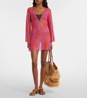 VIX PAULA HERMANNY Lidi Floral Sheer Beach Dress