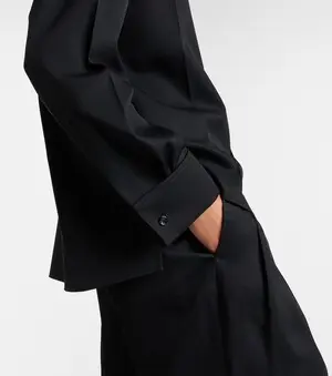 Bottega Veneta Intrecciato Leather-trimmed Wool Shirt