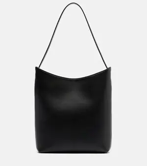 THE ROW Alma Medium Leather Shoulder Bag - Black