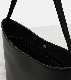 THE ROW Alma Medium Leather Shoulder Bag - Black