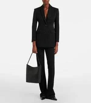 THE ROW Alma Medium Leather Shoulder Bag - Black