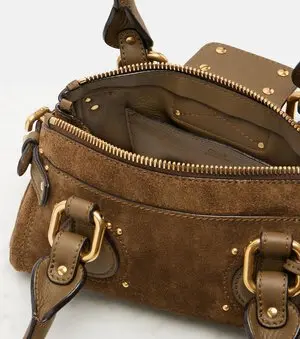 Chloé Paddington Small Suede Shoulder Bag - Green