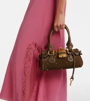 Chloé Paddington Small Suede Shoulder Bag - Green