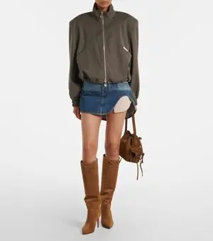 Paris Texas Stiletto Suede Knee-high Boots - Brown