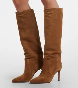 Paris Texas Stiletto Suede Knee-high Boots - Brown