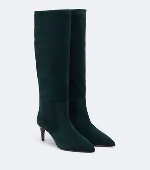 Paris Texas Stiletto Suede Knee-high Boots - Green