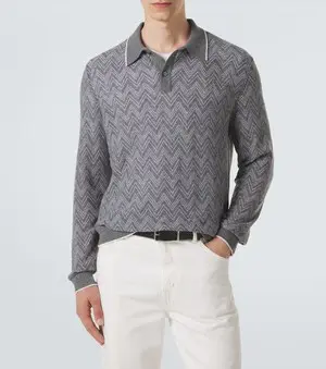 Missoni Zigzag Cashmere Polo Sweater