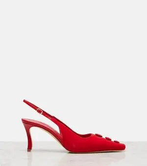 Manolo Blahnik Alexa Suede Slingback Pumps