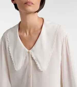 Chloé Scalloped Silk Shirt
