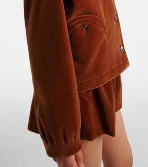 BLAZÉ MILANO Gliss Cotton Velvet Jacket - Brown