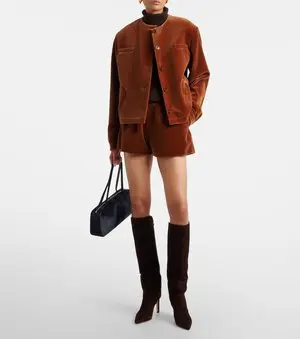 BLAZÉ MILANO Gliss Cotton Velvet Jacket - Brown