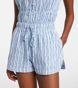 Velvet By Graham & Spencer Ebba Striped Cotton-blend Shorts