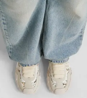 Dolce & Gabbana Lace-trimmed Suede Runner Sneakers