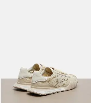 Dolce & Gabbana Lace-trimmed Suede Runner Sneakers