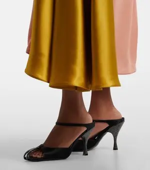 HERBERT LEVINE Hidden Gem Embellished Satin Mules
