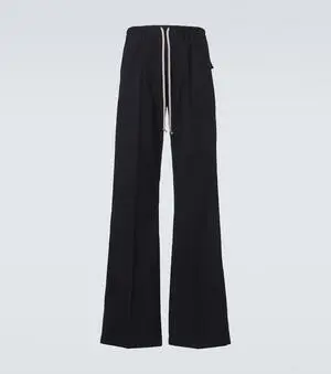 Rick Owens Dietrich Cotton And Wool Wide-leg Pants - Black