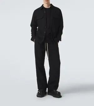 Rick Owens Dietrich Cotton And Wool Wide-leg Pants - Black