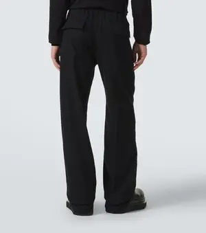 Rick Owens Dietrich Cotton And Wool Wide-leg Pants - Black