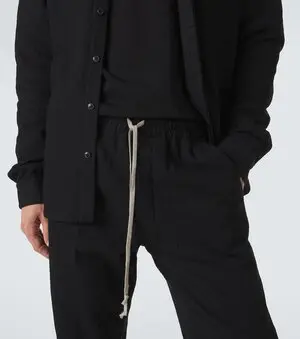 Rick Owens Dietrich Cotton And Wool Wide-leg Pants - Black