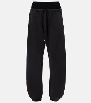 Attico Forest Cotton Jersey Sweatpants - Black