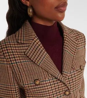Etro Houndstooth Cropped Wool Blazer