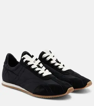 TOTEME Suede-trimmed Sneakers - Black