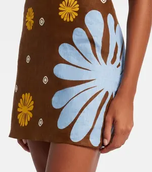 CALA DE LA CRUZ Halterneck Floral Mini Dress
