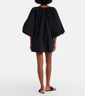 ADRIANA DEGREAS Puff Sleeve V-neck Minidress