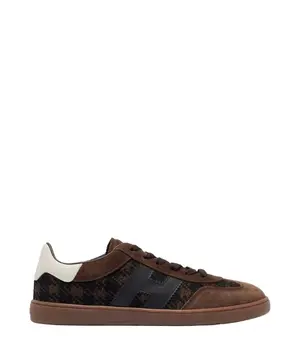 Hogan H647 Suede Sneakers With Leather Trim - Brown