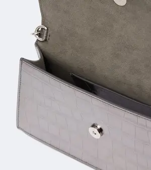 Alexander McQueen Skull Croc-effect Leather Clutch