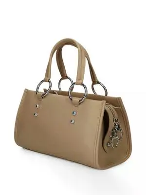 Lacoste Celys Tote Bag With Ring Detail - Neutrals