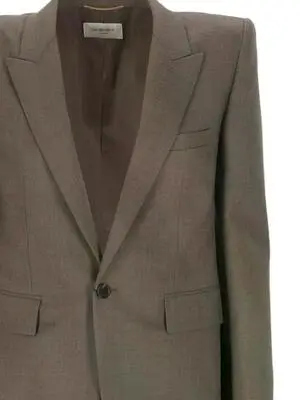 Saint Laurent Single-breasted Blazer - Brown