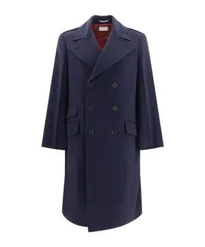Brunello Cucinelli Double-breasted Wool Coat - Black