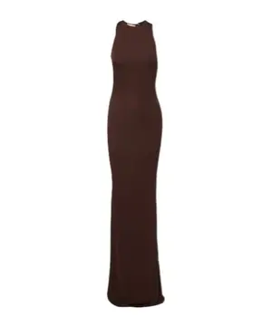 DE LA VALI Maha Beaded Open-back Jersey Gown