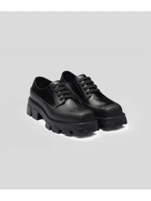 Prada Lace-up Platform Leather Shoes
