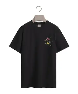 Dior T-shirt With Secret Garden Motif, Relaxed Fit - Black