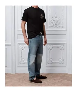 Dior T-shirt With Secret Garden Motif, Relaxed Fit - Black