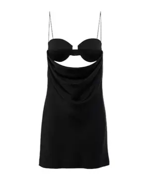 Alex Perry Cutout Draped Satin Crêpe Minidress - Black